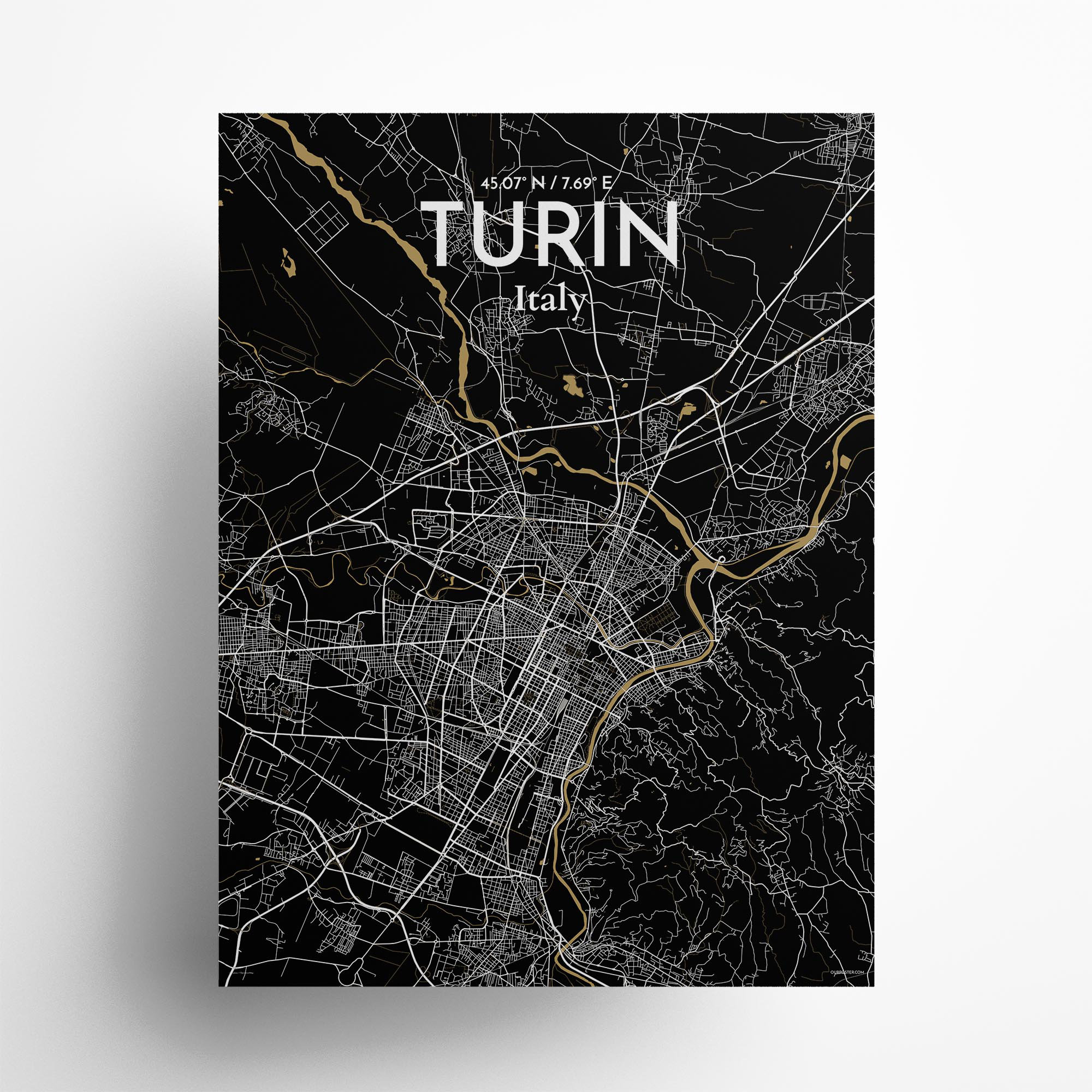 OurPoster.com Turin City Map Graphic Art In Luxe - Wayfair Canada