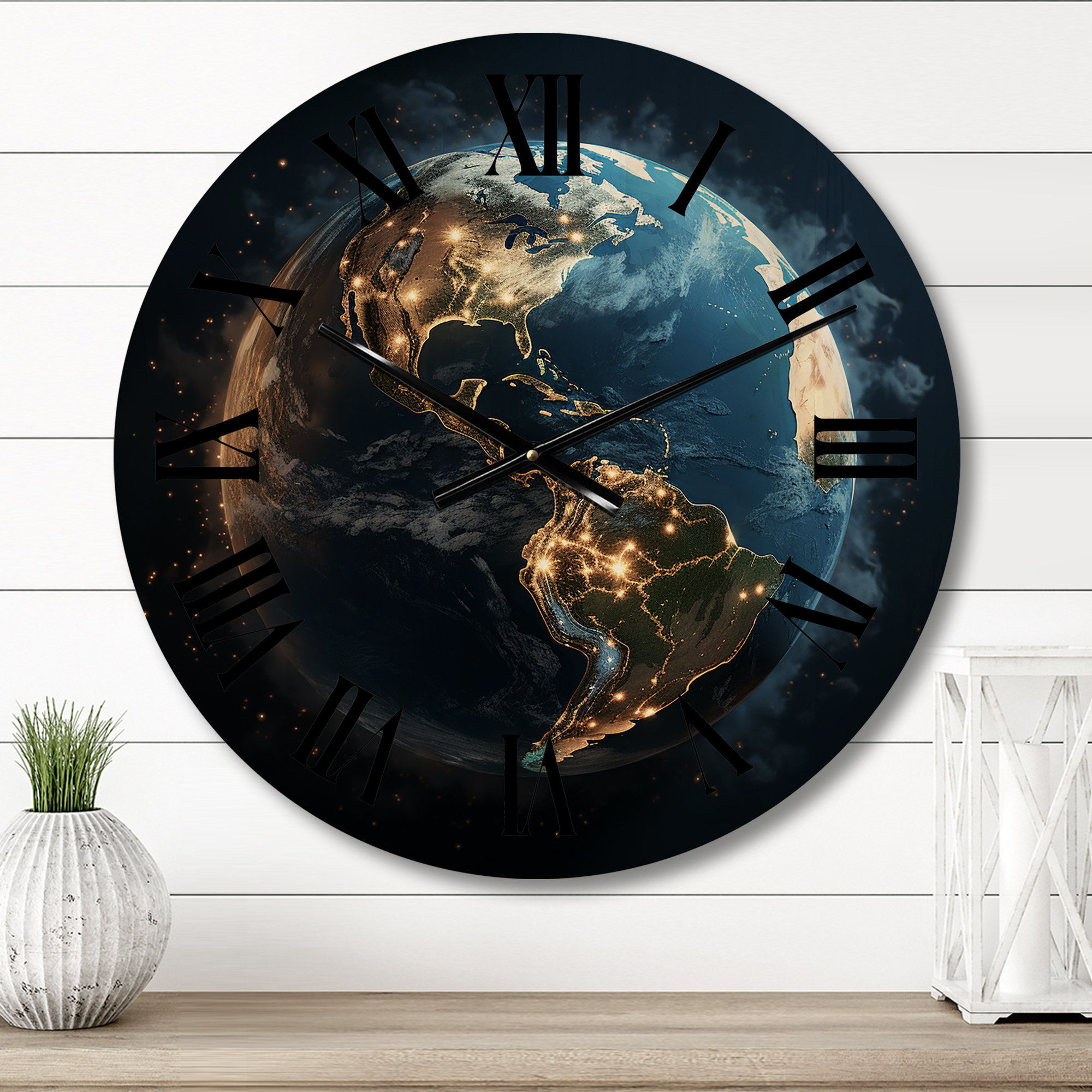 planet wall clock