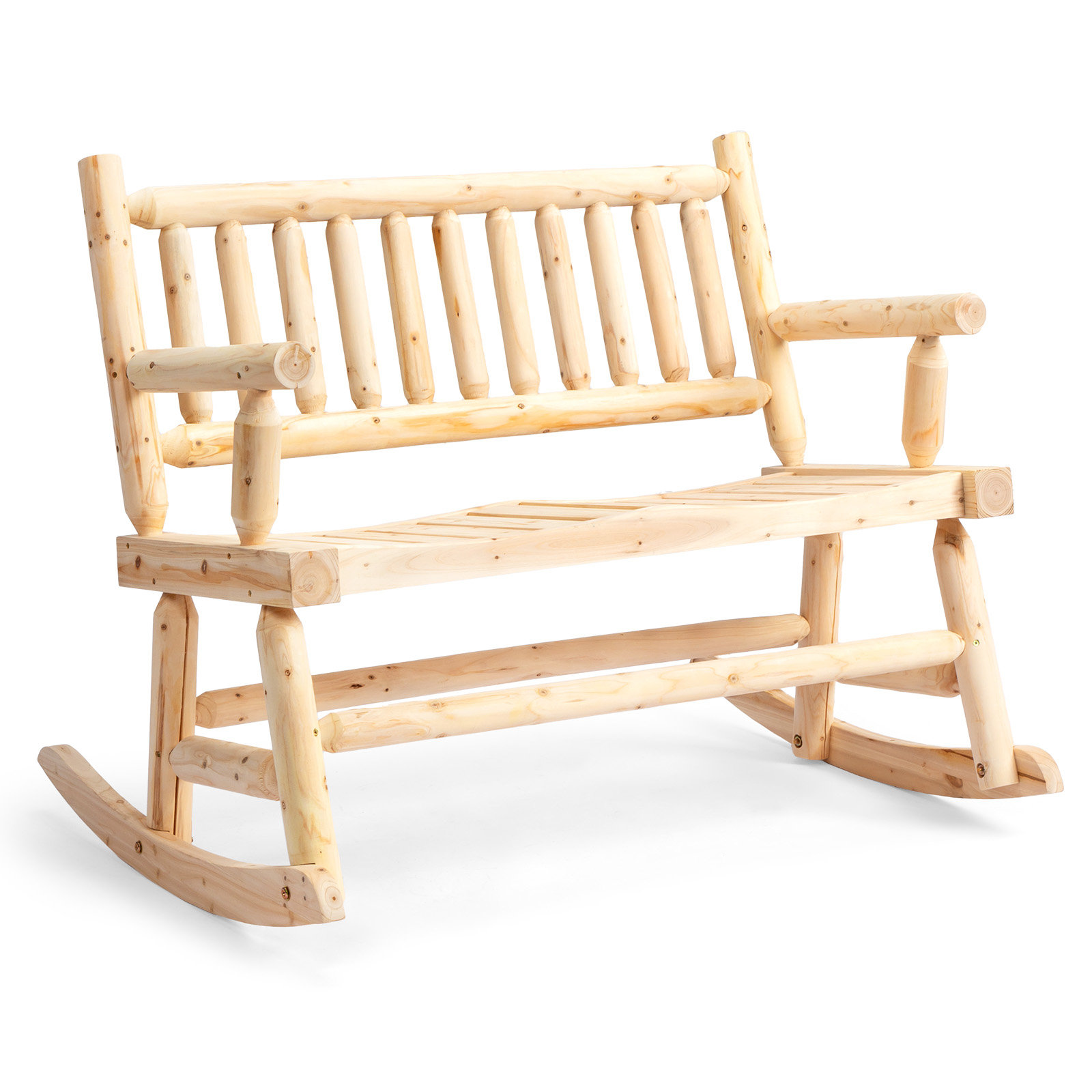 Ophelia & Co. 44-Inch Patio Wooden Rocking Bench & Reviews | Wayfair