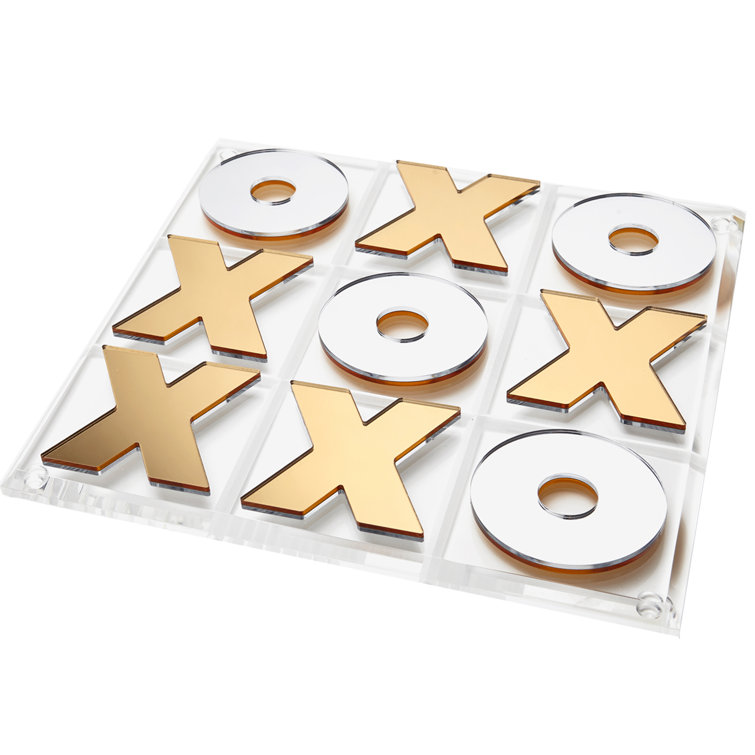 Tara Wilson Designs Silver and Gold Acrylic Tic Tac Toe | Perigold