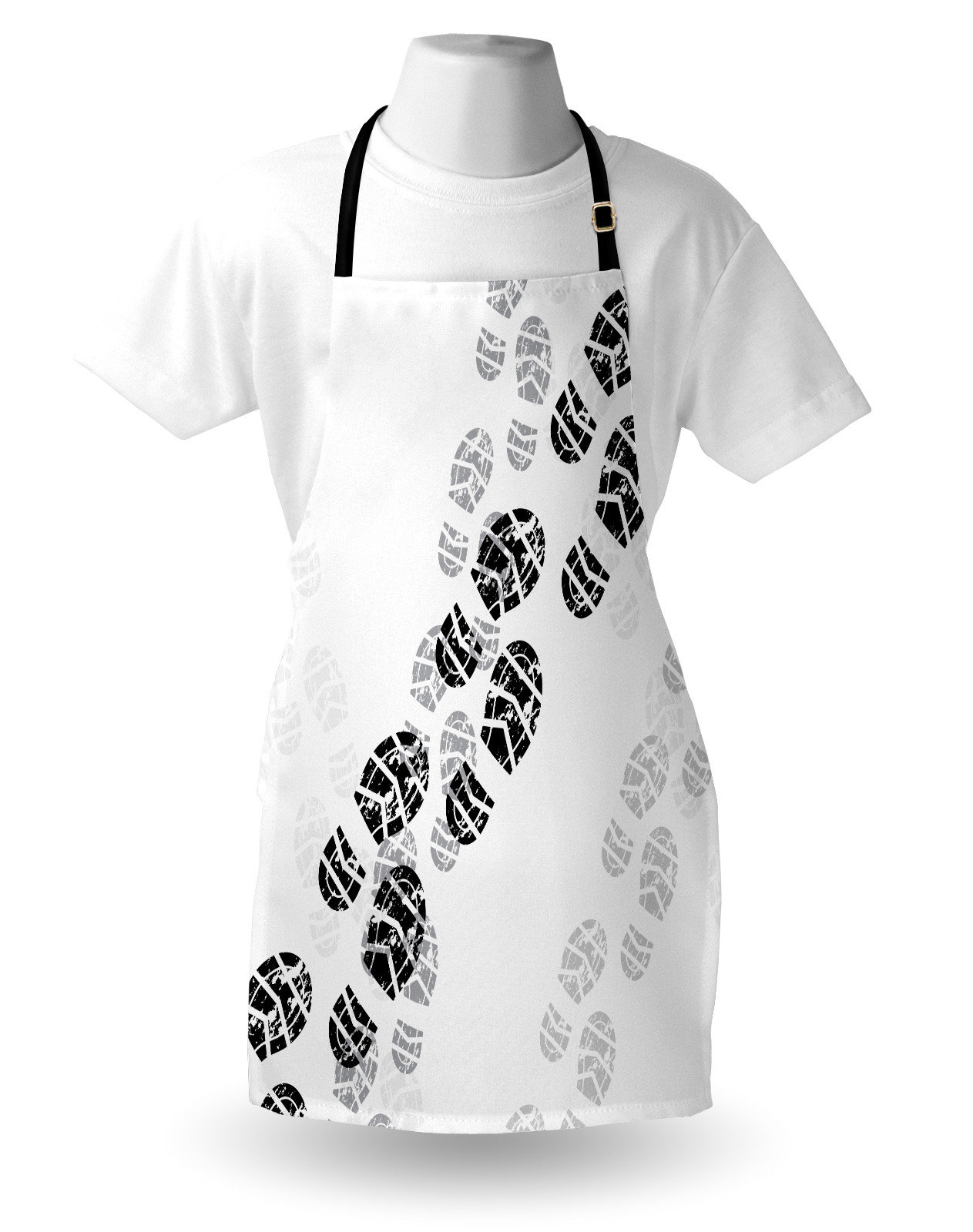 East Urban Home Running Apron Unisex Grunge Theme of Shoe Prints Adult ...