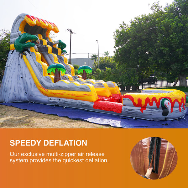 JumpOrange 19 FT T-Rex Dinosaur Commercial Grade Water Slide with Pool ...