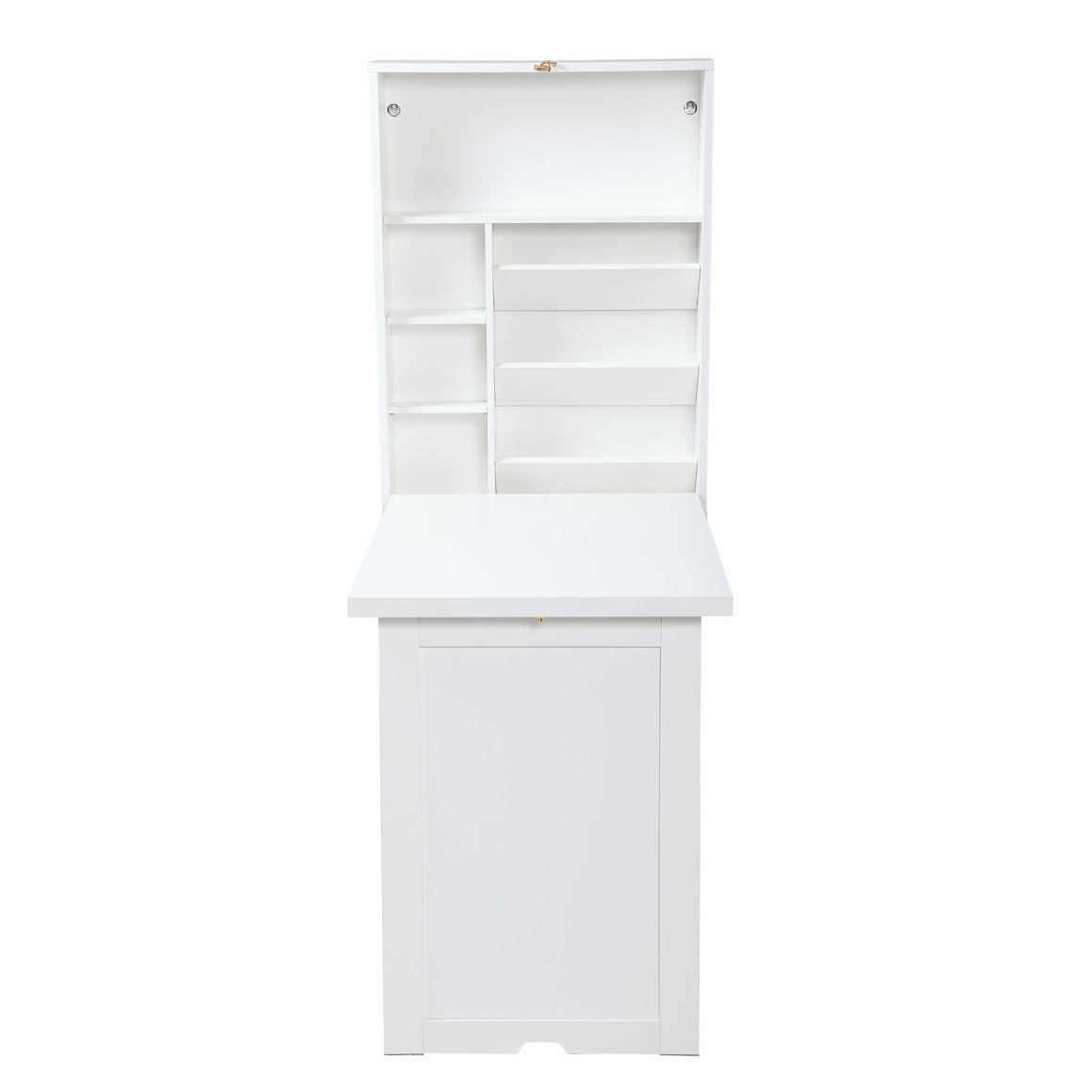 Ebern Designs Modern Compact Wood Wall Mounted Folding Desk Cabinet ...
