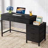 Ebern Designs 51''w Reversible Computer Desk With 5 Drawers & Reviews ...