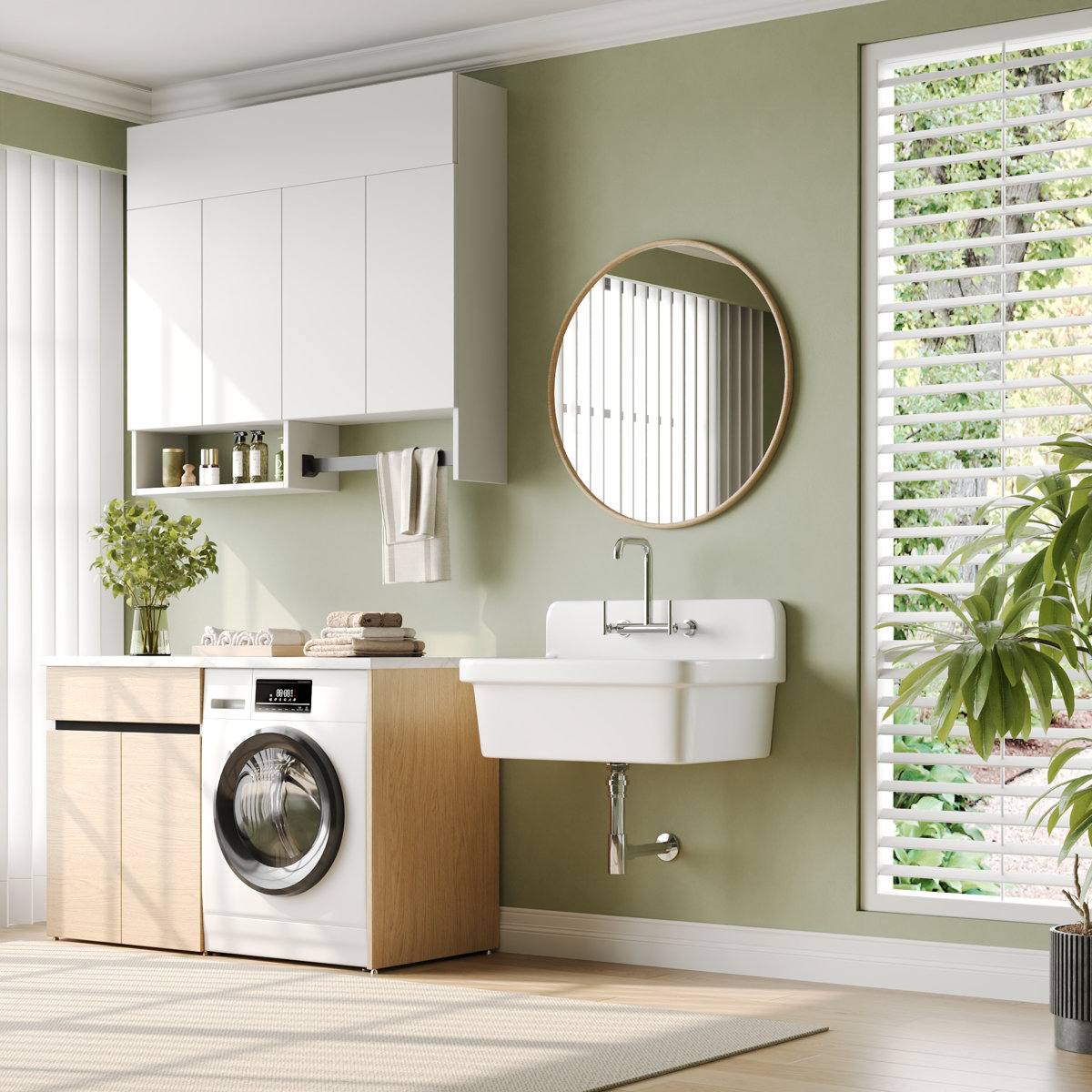 Deervalley 30 Inch Ally Wall Mount Utility Sink White Ceramic Laundry ...