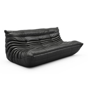 Trule Armless Large Microfiber Leather 3-Seat Bean Bag Sofa, Soft ...