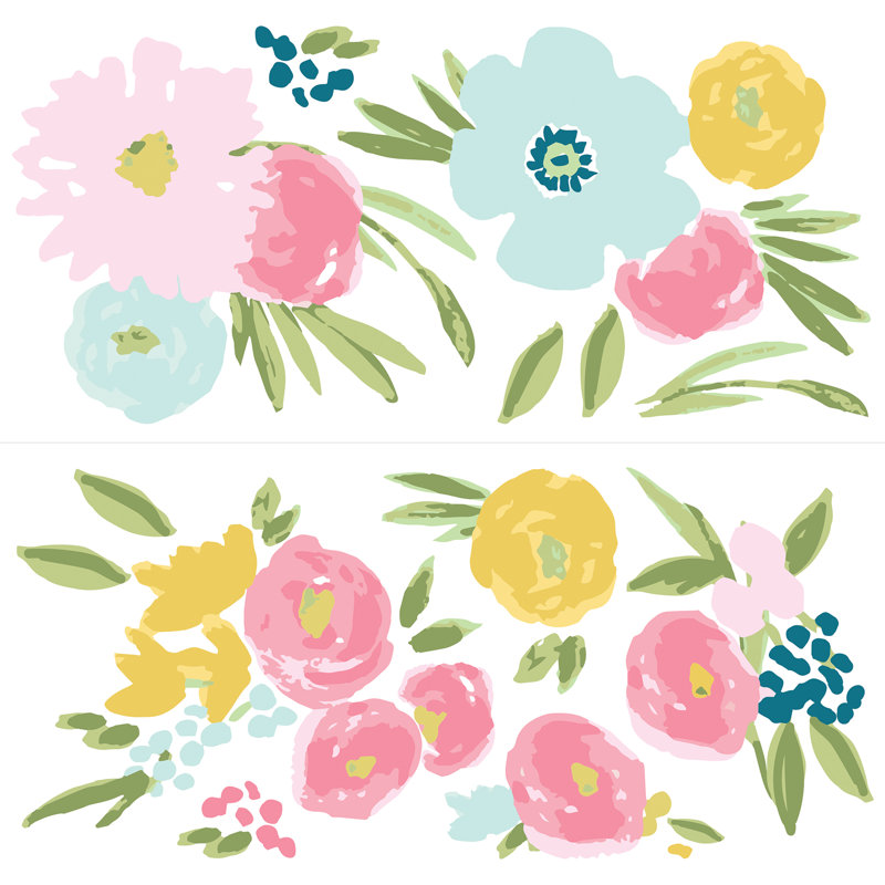Room Mates Exploded Floral Pink Wall Decals | Wayfair