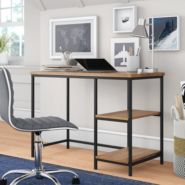 Wade Logan® Reggie Solid Wood Top Metal Base Writing Desk & Reviews ...