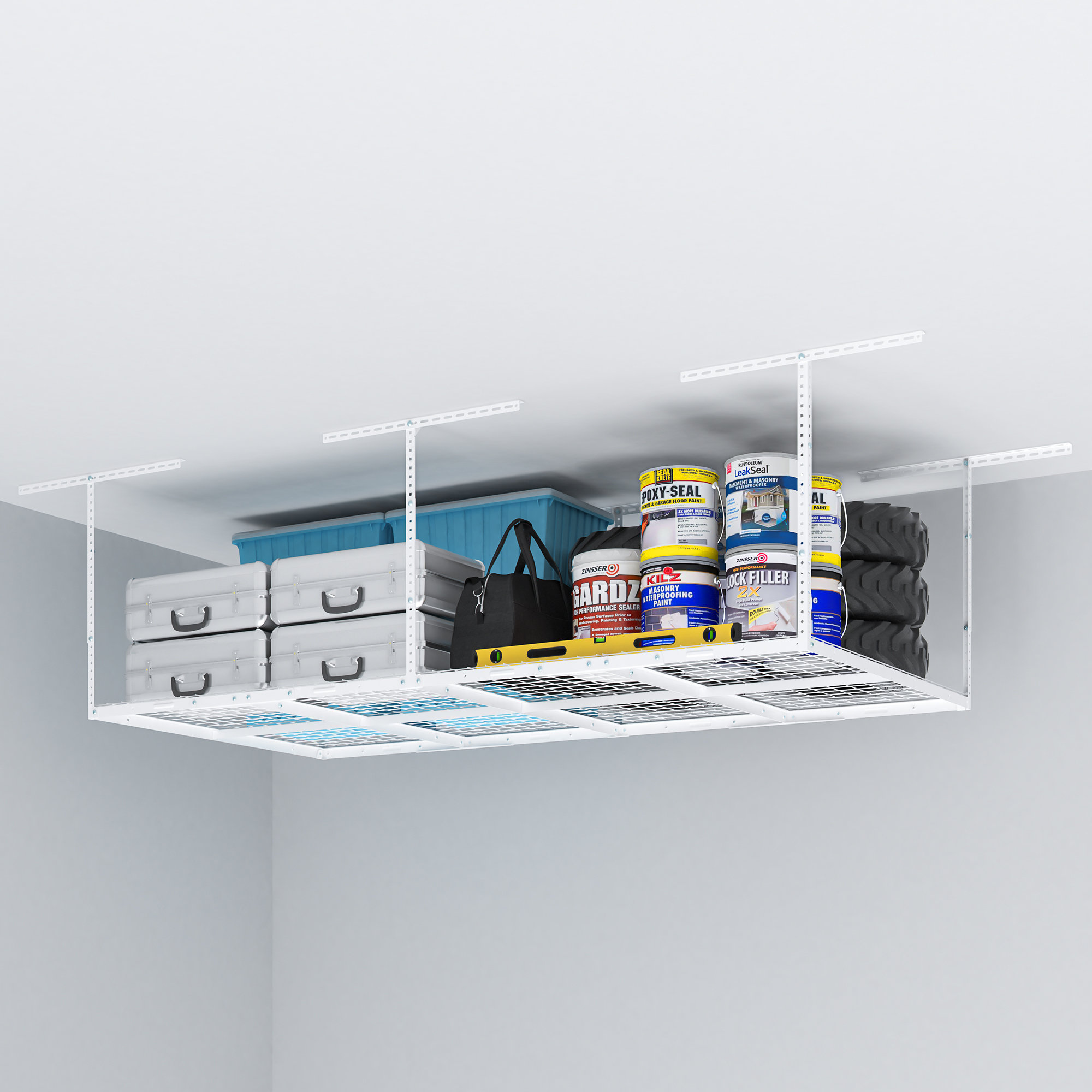 Rebrilliant Maryorie Ceiling Mounted Overhead Steel Garage Storage ...