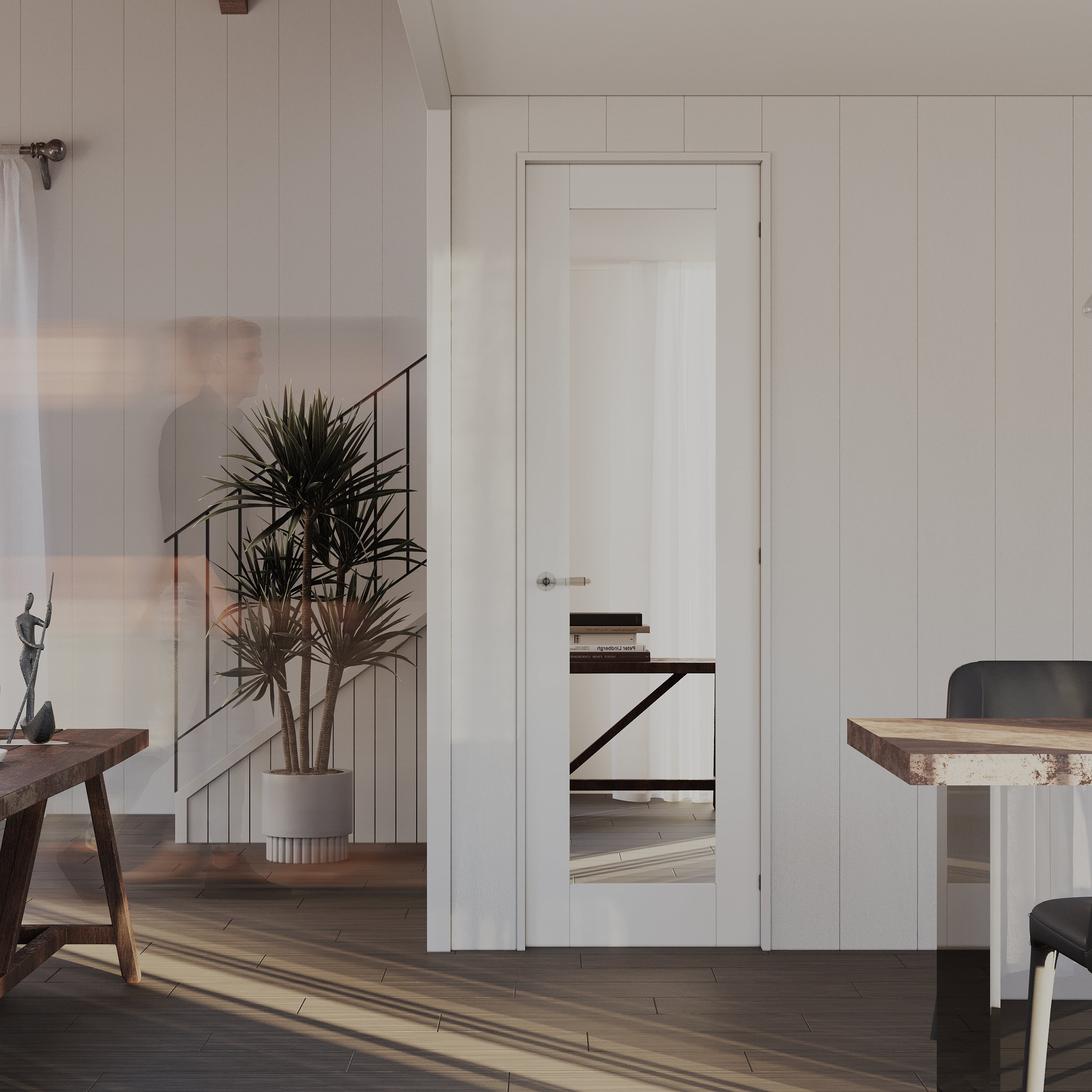 ARK DESIGN Mirrored Prehung Interior Doors White Solid Manufactured ...