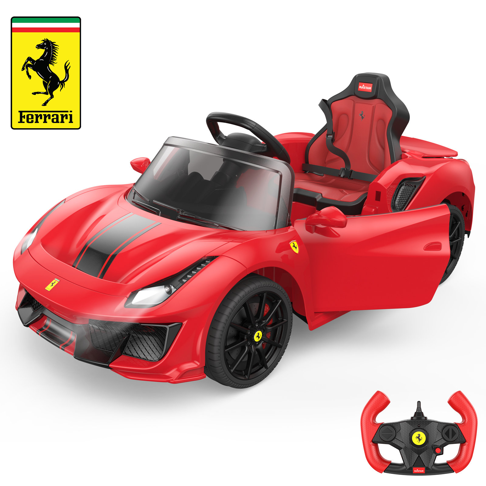 Modern Depo Licensed Ferrari 488 Pista Spider Ride On Car With Speaker, 12V Kids Electric Car ...