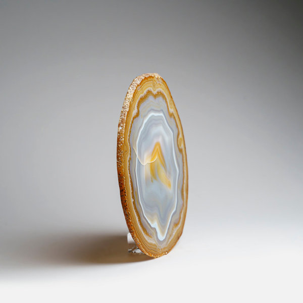Astro Gallery of Gems Genuine Banded "Smiley Face" Quartz Agate Slice ...