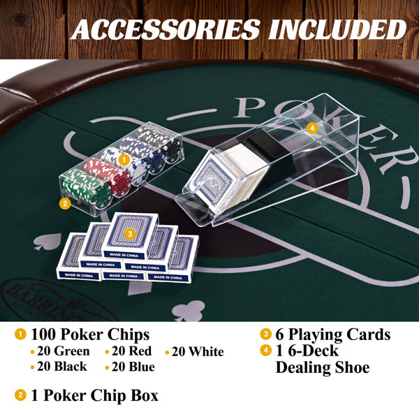 Barrington Billiards Company Barrington 6-person Folding Poker Table ...