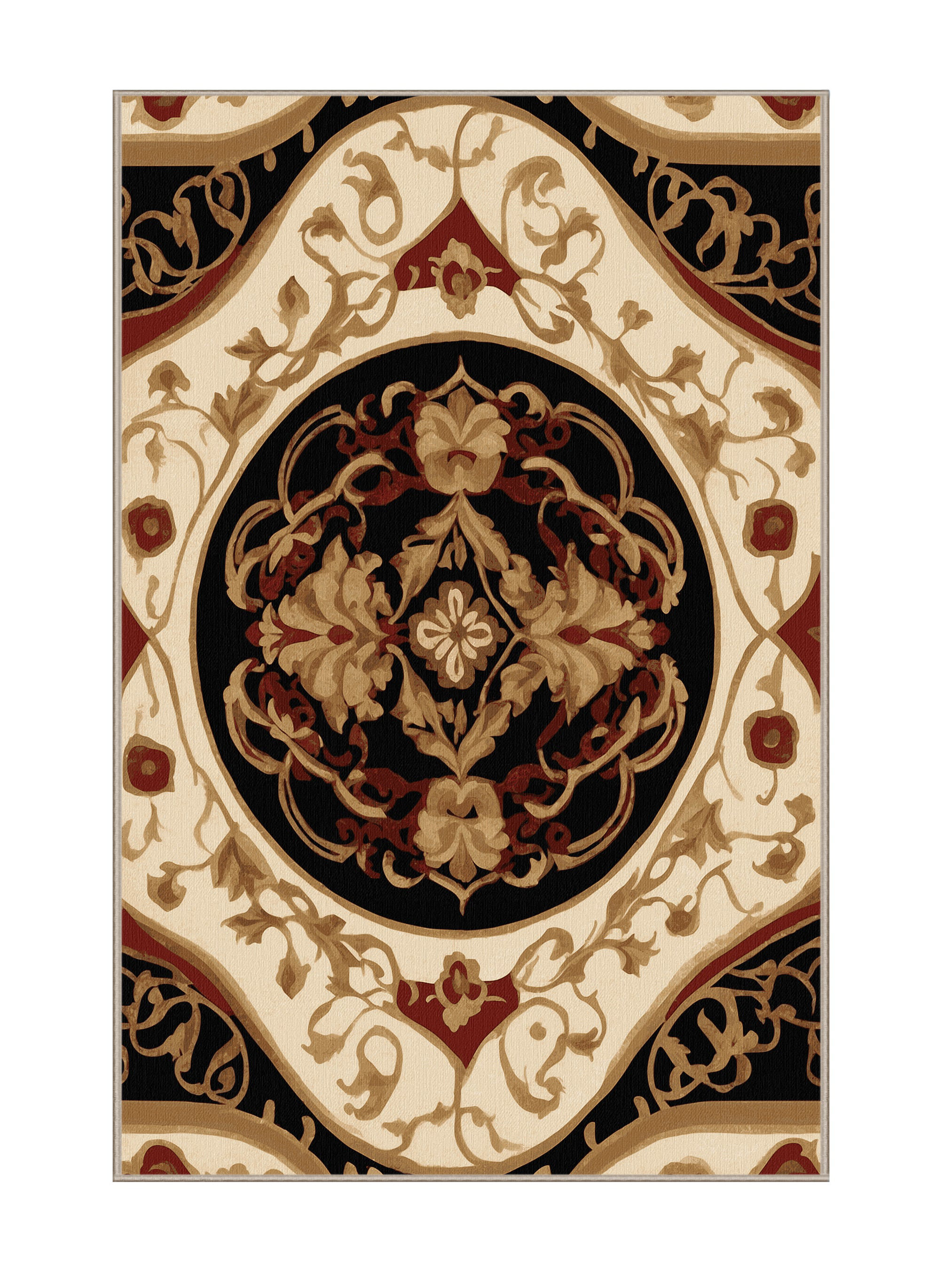 Charlton Home® Baroque Bloom Rug | Wayfair