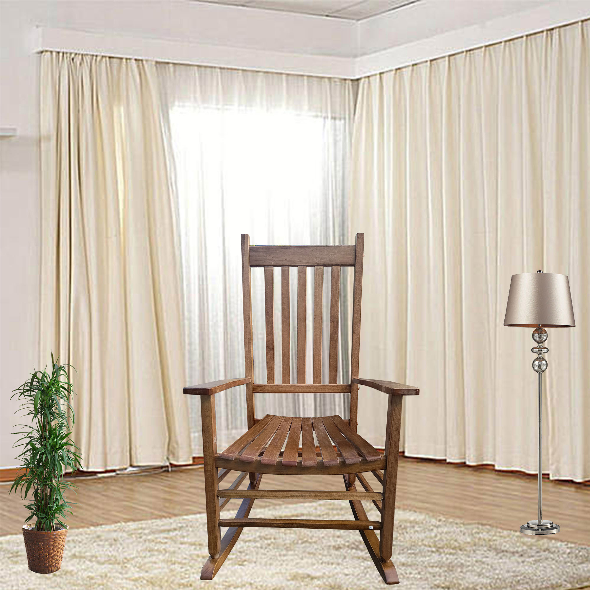 Winston Porter BALCONY PORCH ADULT ROCKING CHAIR Brown | Wayfair