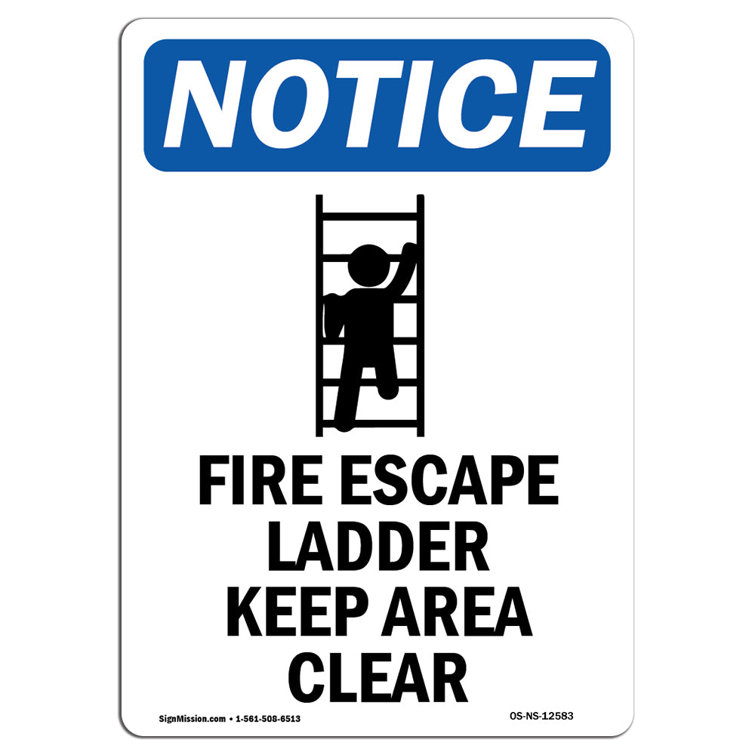 SignMission Fire Escape Ladder Sign | Wayfair