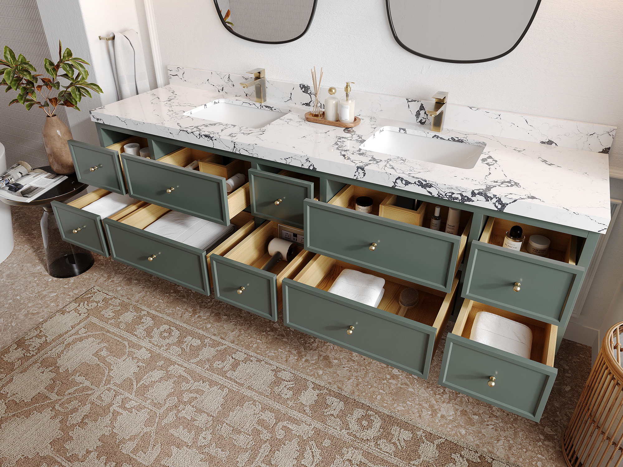 Willow Collections Roswell Floating 84'' Double Bathroom Vanity with ...