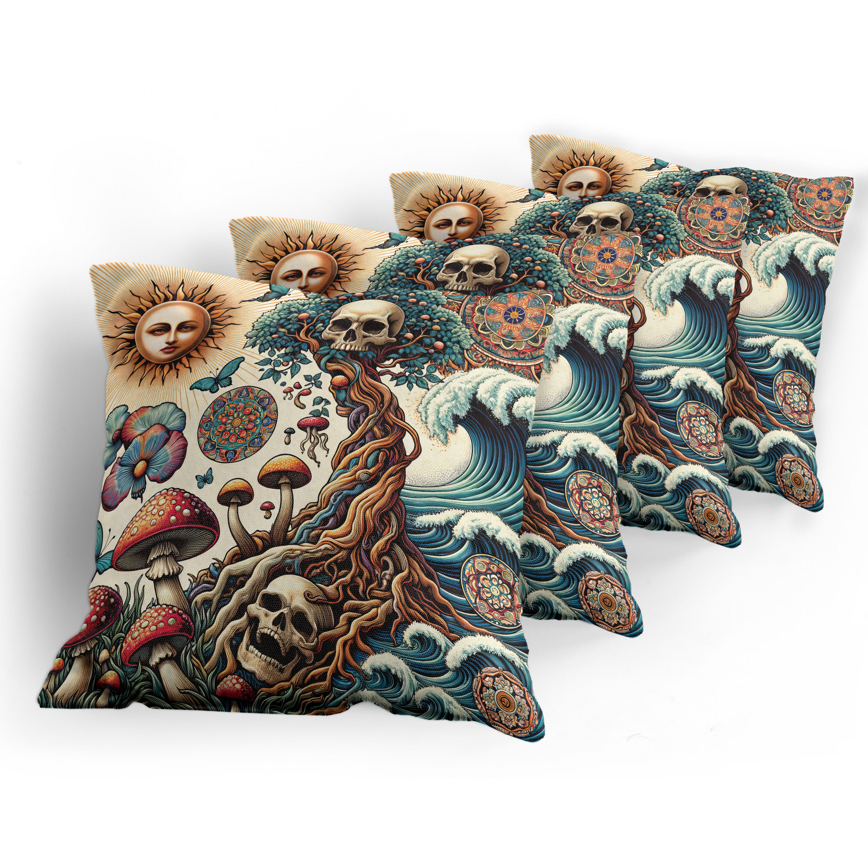 Ambesonne Occult Art Throw Pillow Cover Pack of 4 4pcs Persian Orange ...