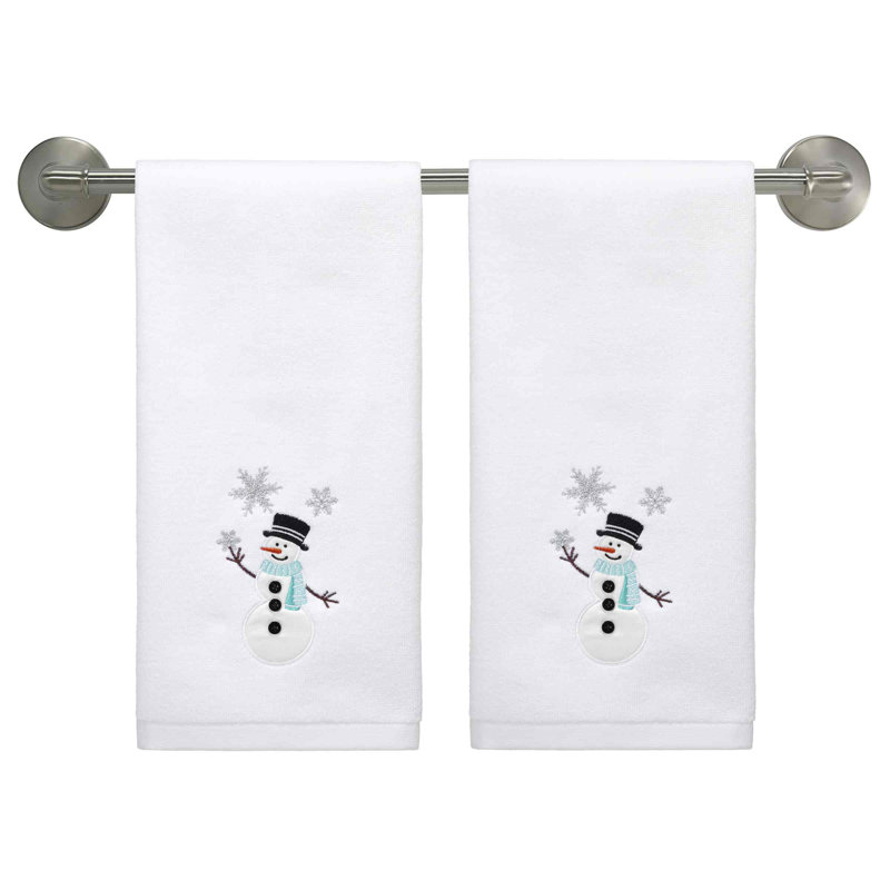 The Holiday Aisle® Snowman 2-Pack Hand Towel Set & Reviews | Wayfair