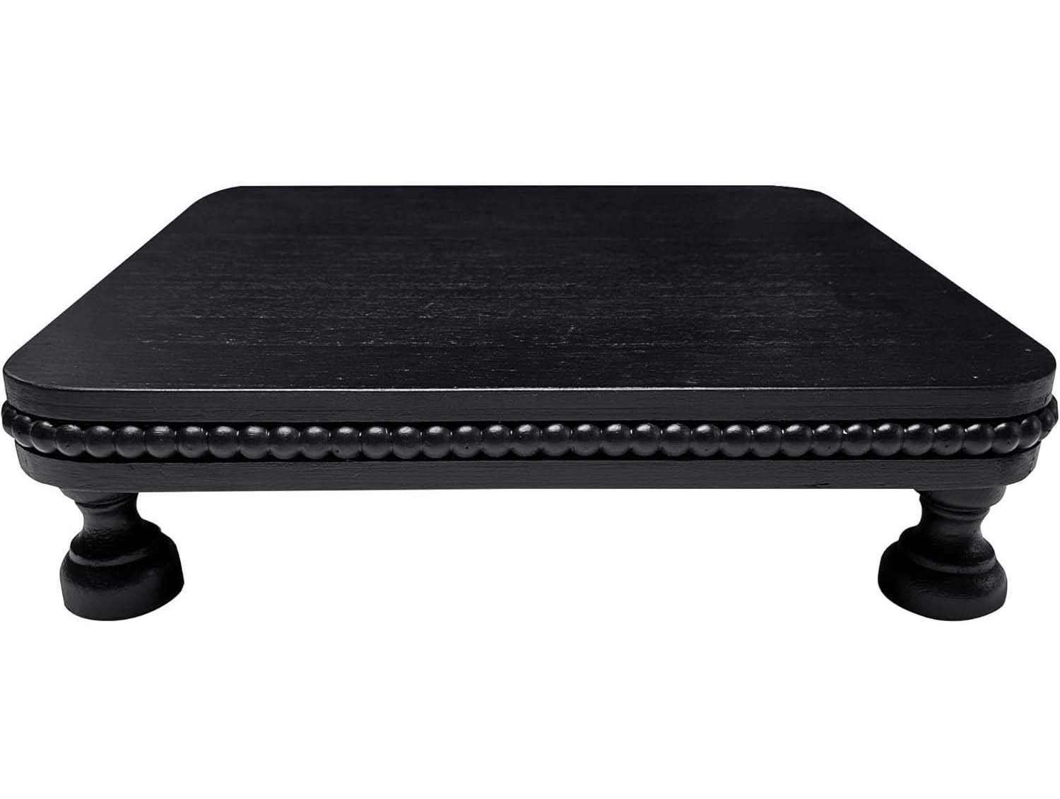 Darby Home Co 12" Decorative Black Beaded Pedestal Stand, Square Tiered ...