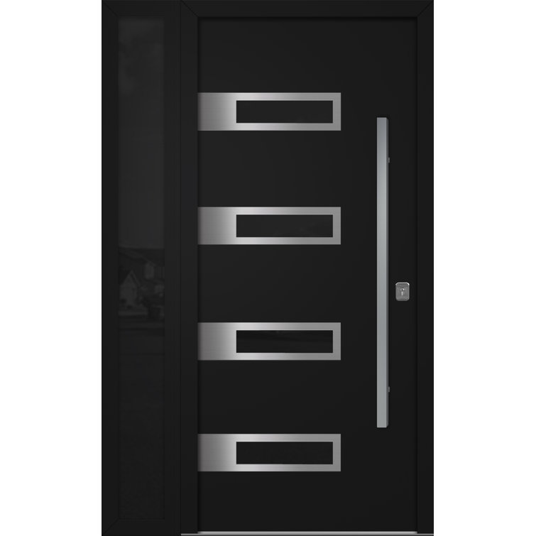 Nova Hardware Modern Exterior Entry Steel Door 36in x 80in - Inox S4 ...