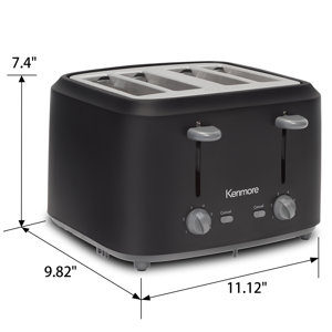 Kenmore 4 Slice Toaster, Matte Black and Gray, Dual Controls & Reviews ...