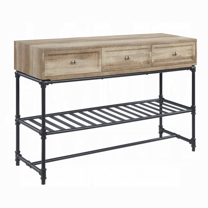 Rosdorf Park ACME Brantley Sofa Table, Oak & Sandy Black Finish | Wayfair