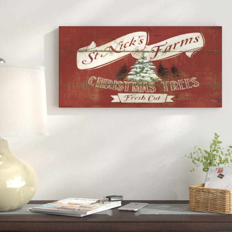 East Urban Home 'Holiday Signs IV Panel' Print on Wrapped Canvas | Wayfair