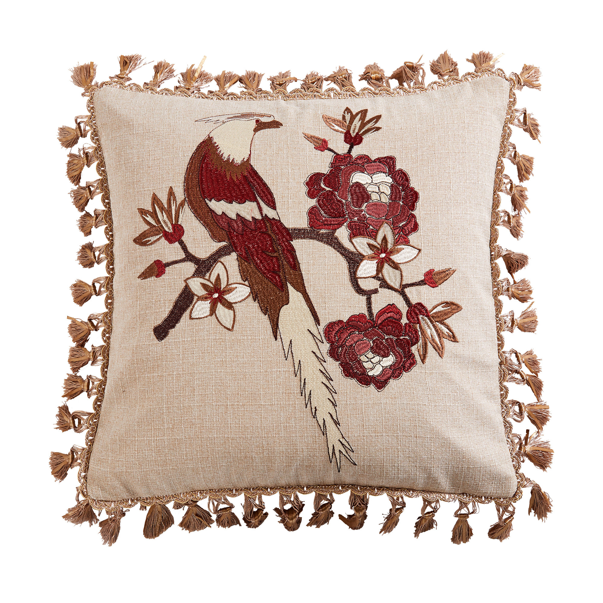 Levtex home Astrid Bird Tassel Pillow 18x18 | Wayfair