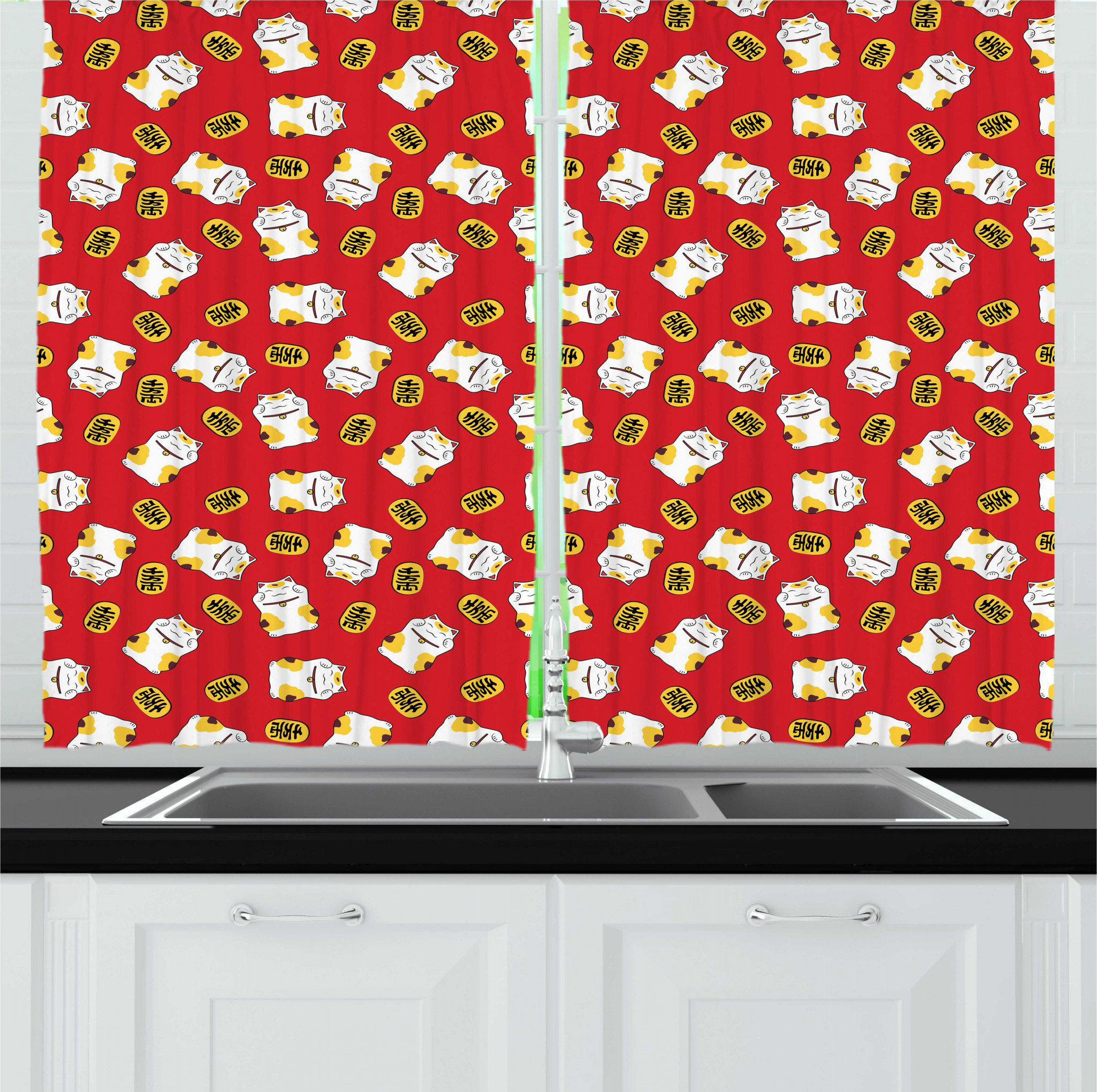 East Urban Home Japanese Cat Cat Luck Signs Sen Man Ryou Coins Mellow ...