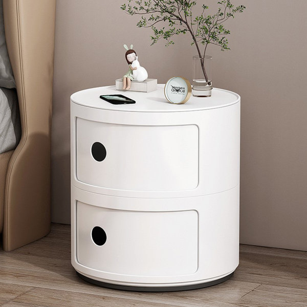 Metro Lane Blue 2-Shelf Round Storage Cabinet | Wayfair.co.uk
