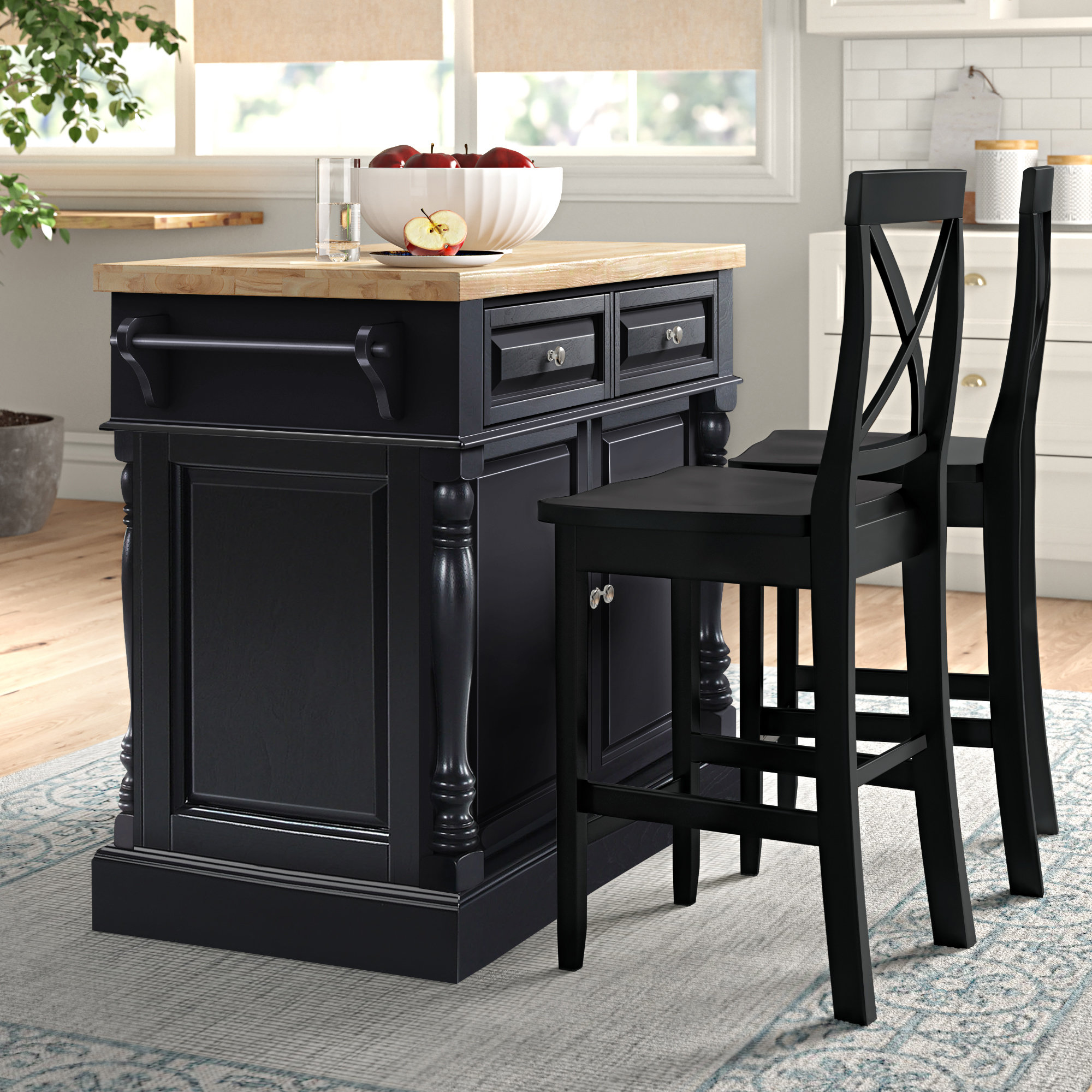 Three Posts™ Diamondback Kitchen Island Set & Reviews | Wayfair