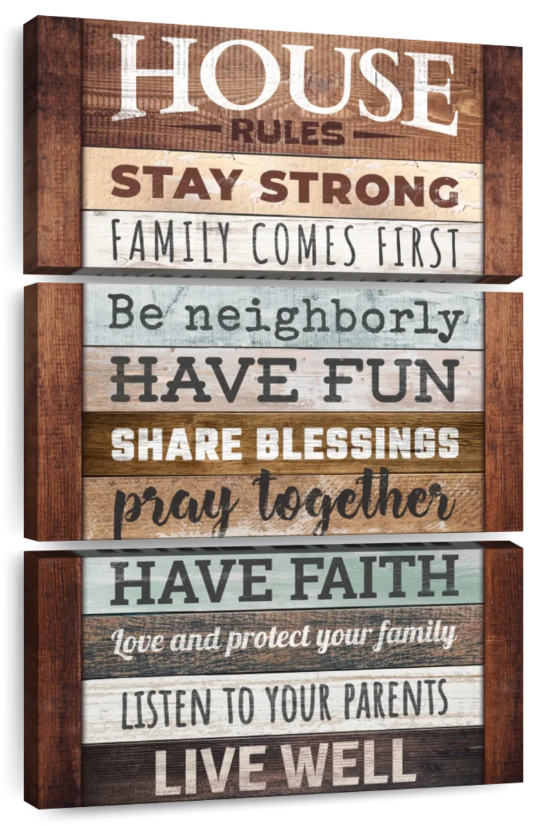 Trinx Kema Inspirational House Rules Typography Wall Sign - Wayfair Canada