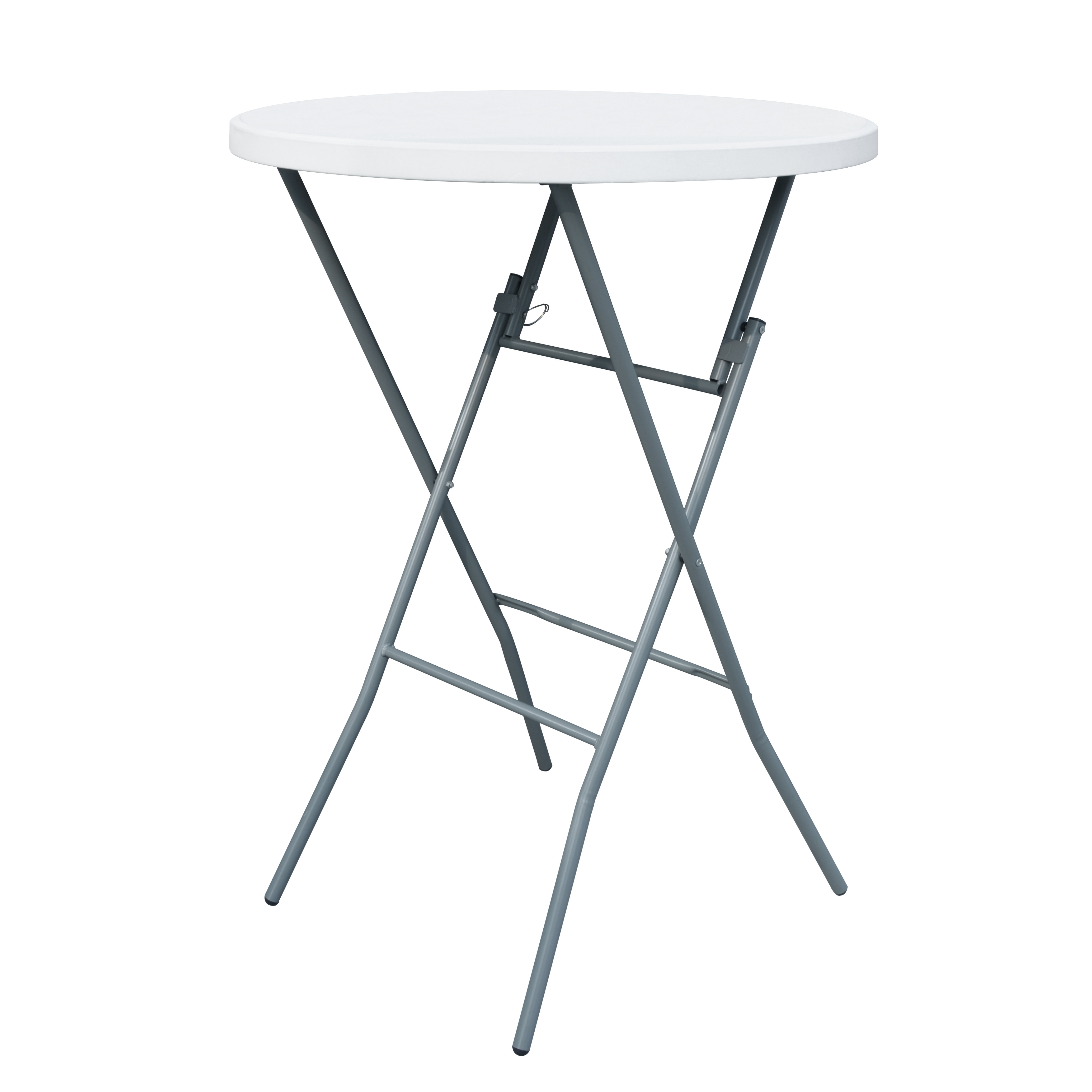 Luxdecor 32'' Round Events Party Cocktail White Plastic Bar Height ...