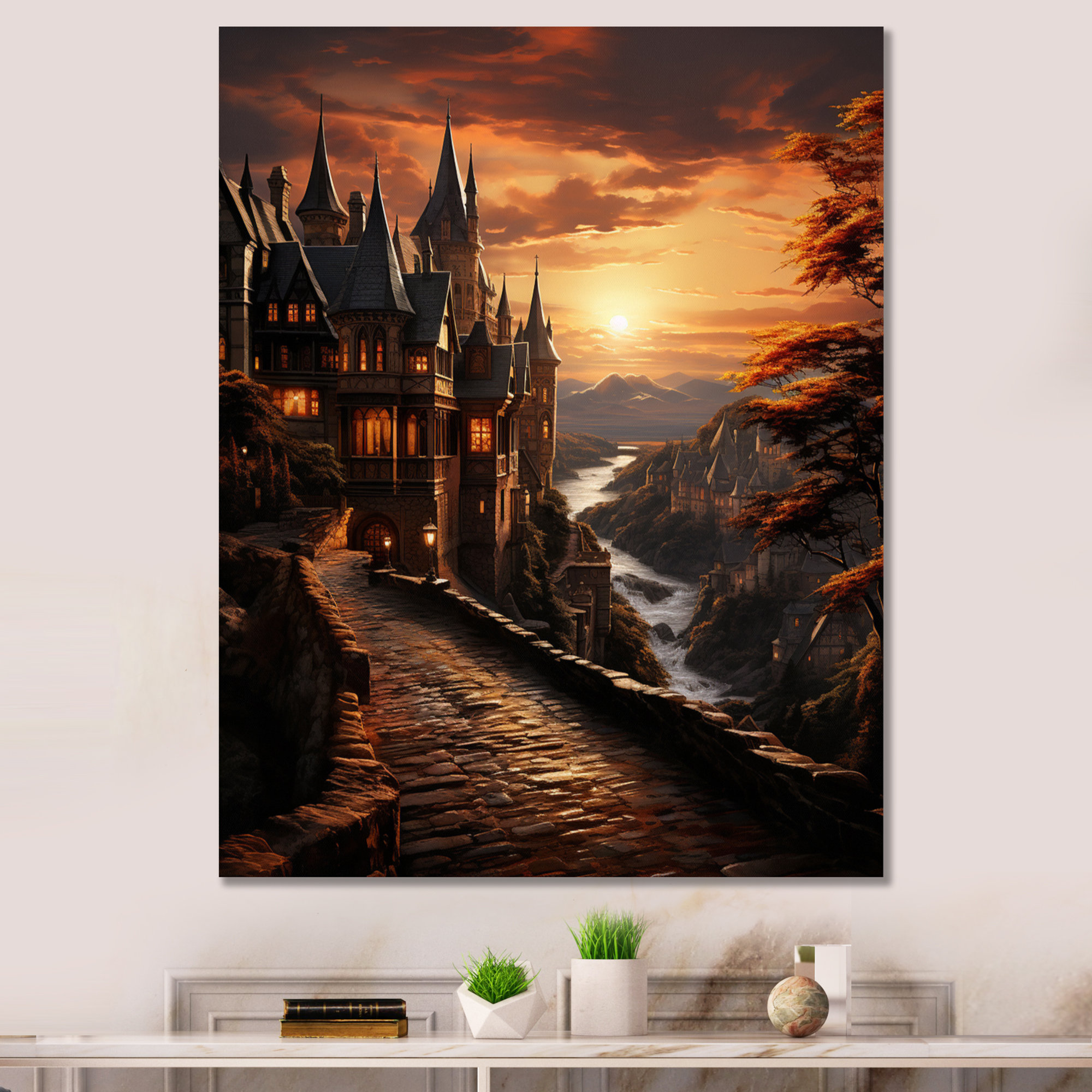 Red Barrel Studio® Castles Sunset Citadel On Canvas Print | Wayfair