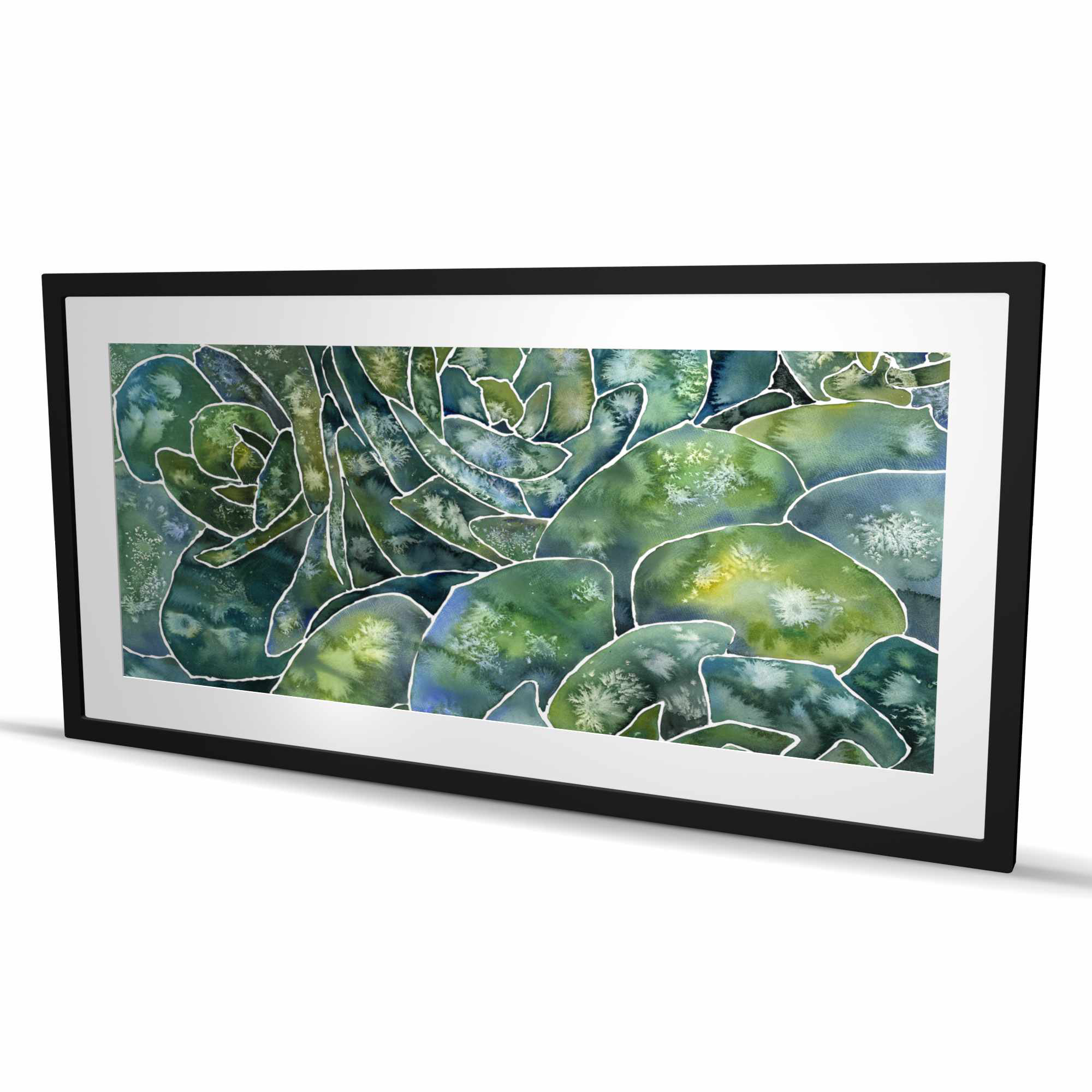 Lark Manor™ Abstract Succulents - Green Cactus Framed Matted Print ...
