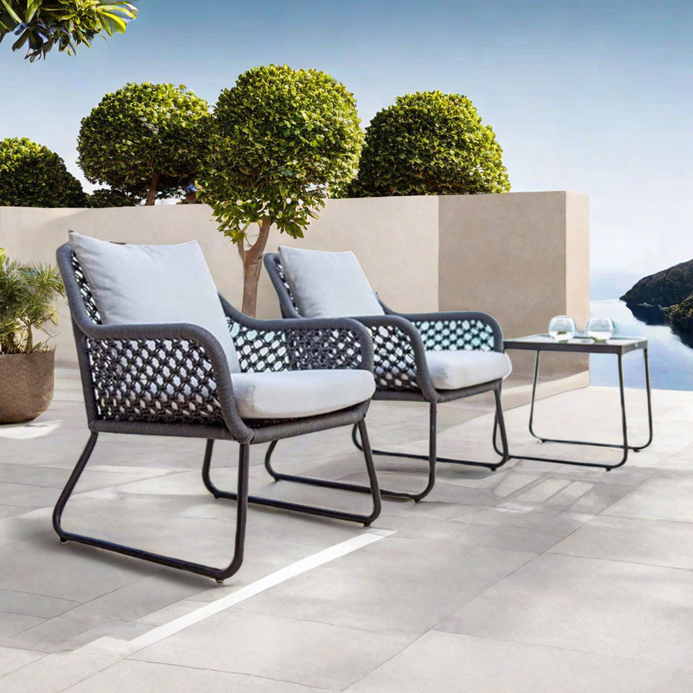 Elegant Home Furnishings.s Courtyard braided rope patio sofa set ...
