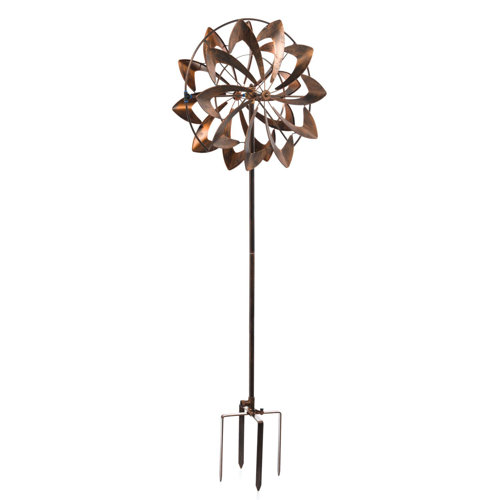 Freeport Park® Hymes Hydro Metal Wind Spinner Garden Stake | Wayfair