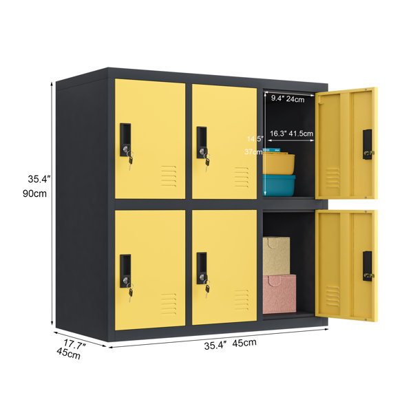17 Stories 6 Door Blue Metal Locker Cabinet with key - Wayfair Canada