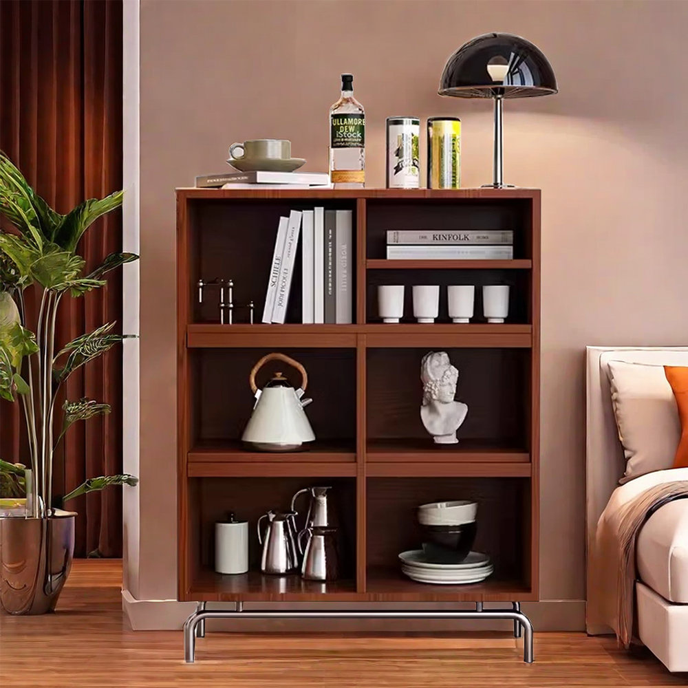 GINATOL Simple attan&glass door solid wood bookcase - Wayfair Canada