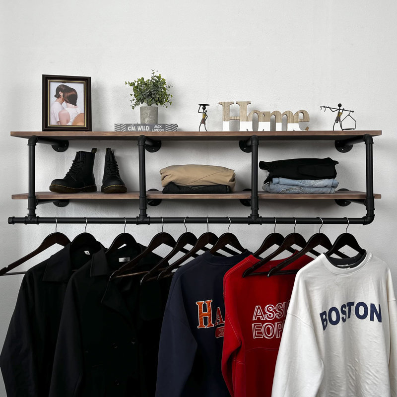 Wendes Kem Metal Wall Mounted Clothes Rack "& Reviews" | Wayfair