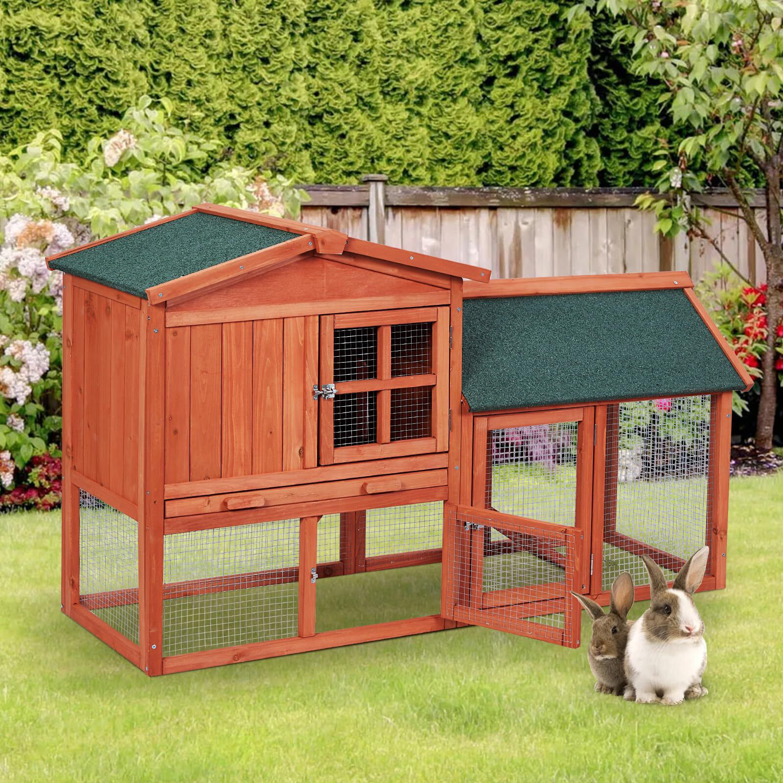 Tucker Murphy Pet™ Rabbit Hutch Indoor Outdoor Rabbit Cage, Two Floors ...
