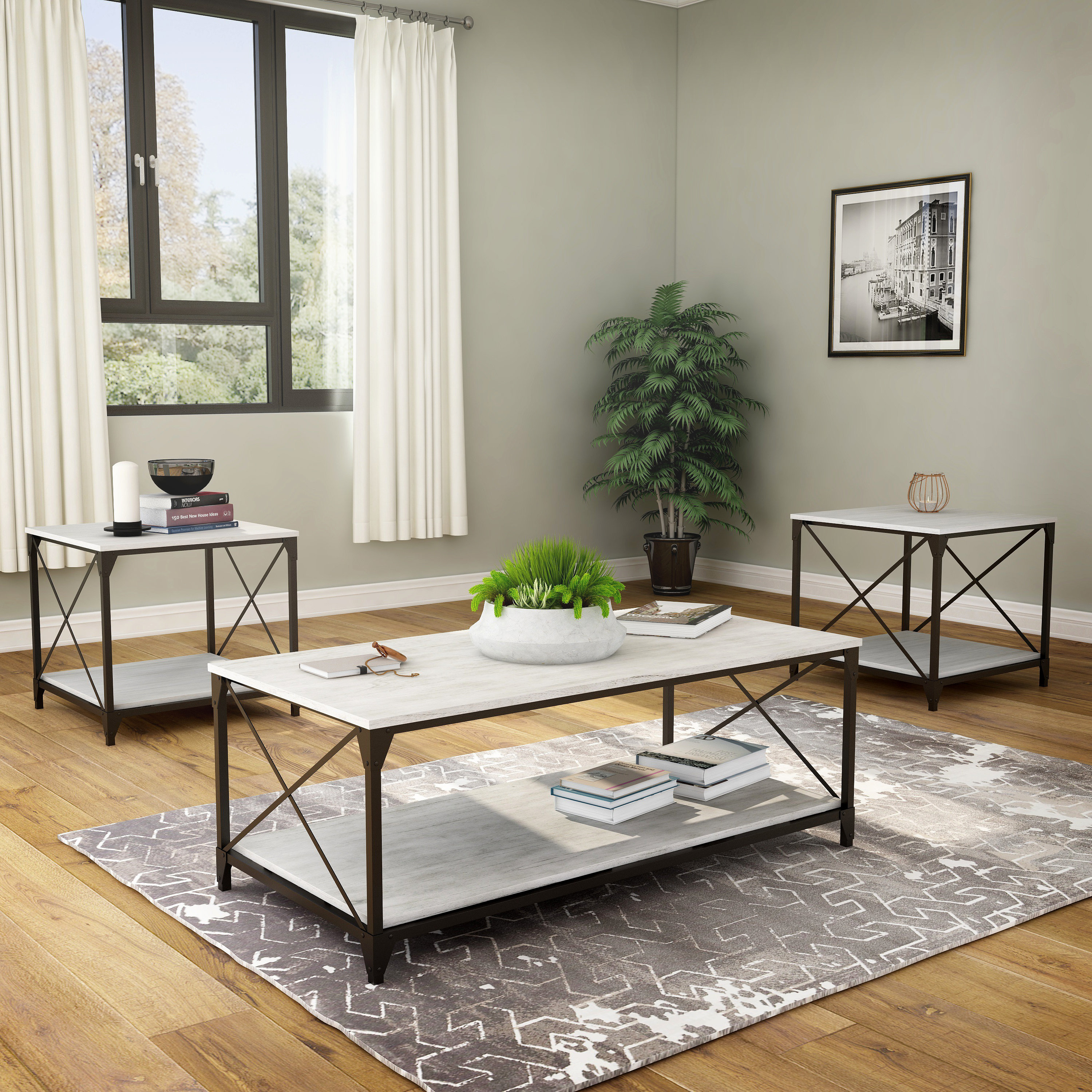 17 Stories Poe 3 Piece Coffee Table Set | Wayfair
