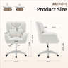 Inbox Zero Teddy Fabric Office Chair With 3.9" Height Adjustable ...
