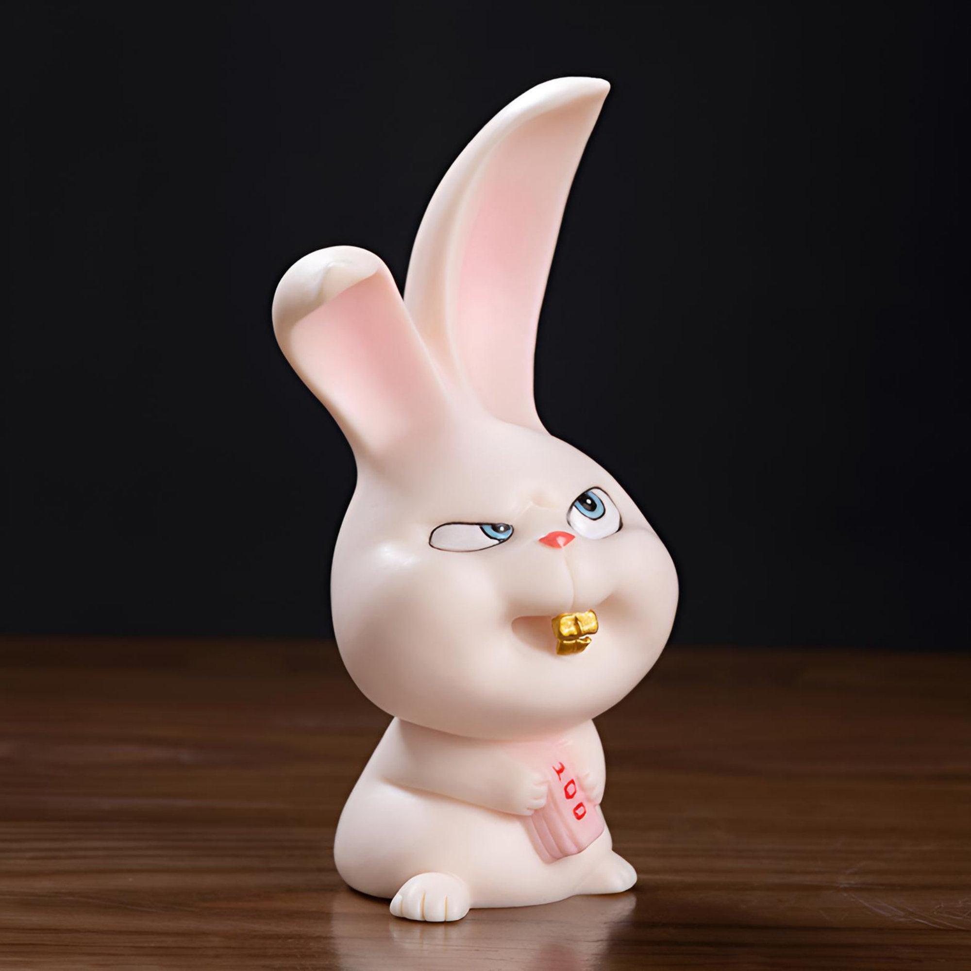 Infinity Ceramic Cartoon Lucky Rabbit Figurine - Elegant Home & Office ...