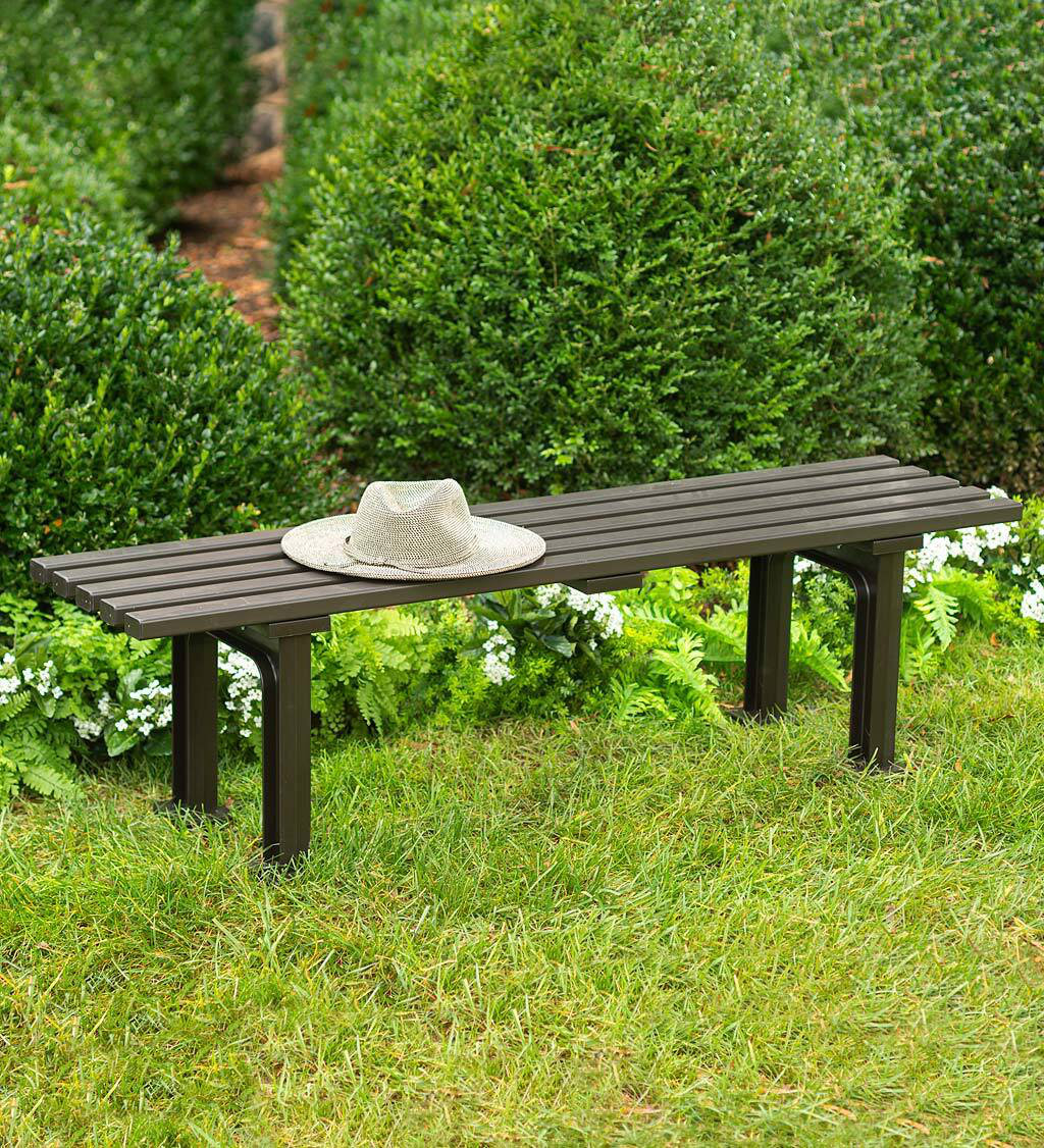 Plow & Hearth Commercial-Grade Weatherproof Backless PVC Garden Bench ...