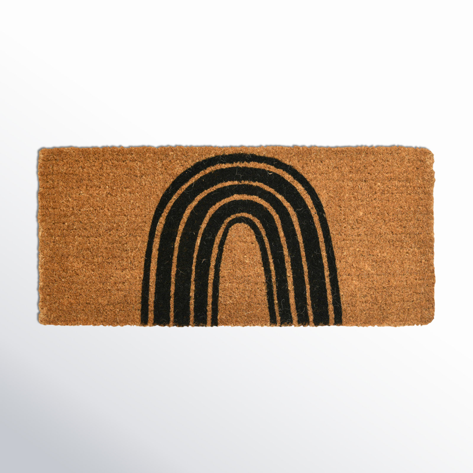 AllModern Allston Natural Coir Doormat With Rainbow | Wayfair