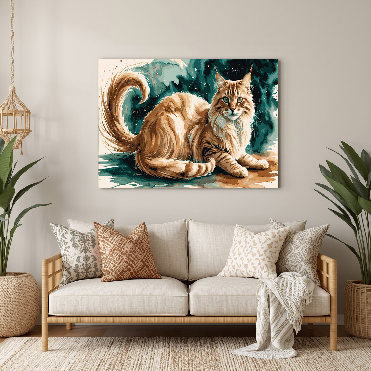 Hokku Designs Cats Cyprus Cat Brown Metal Wall Art | Wayfair