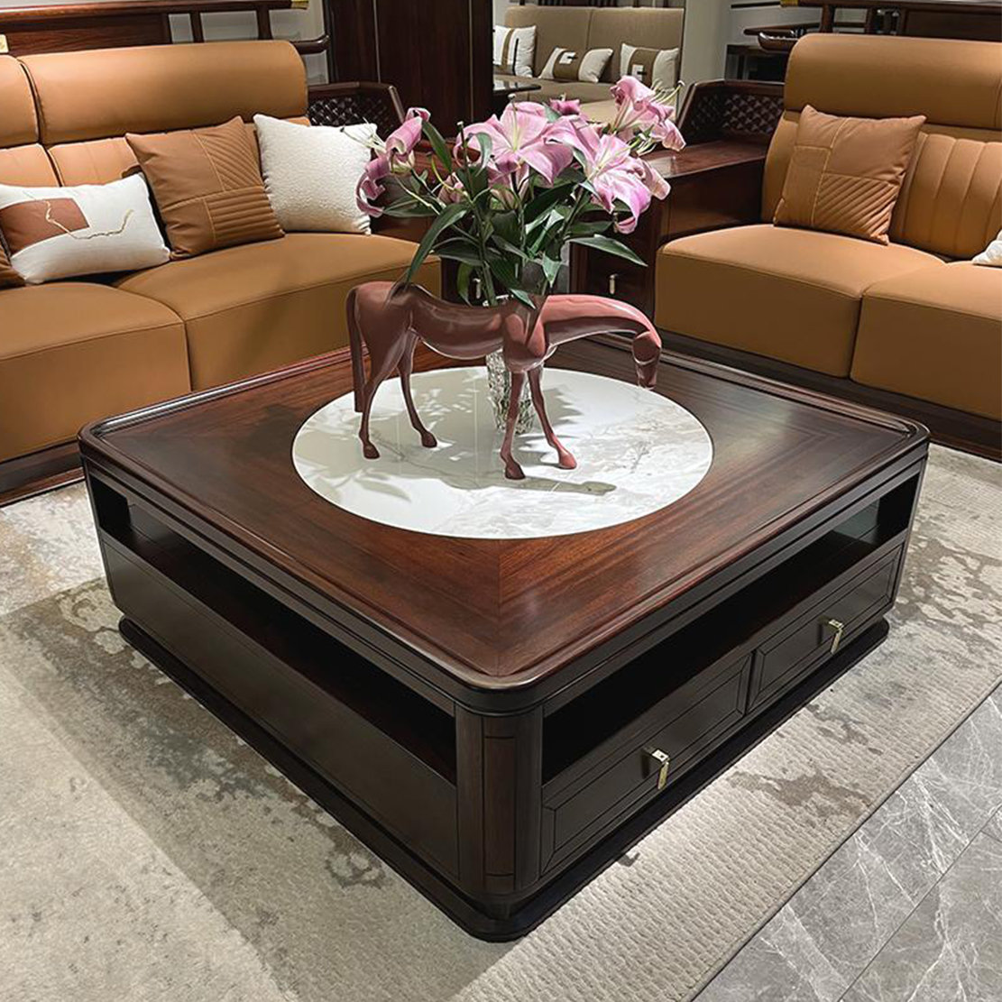 Orren Ellis Luxurious solid wood panel storage coffee table - Wayfair ...
