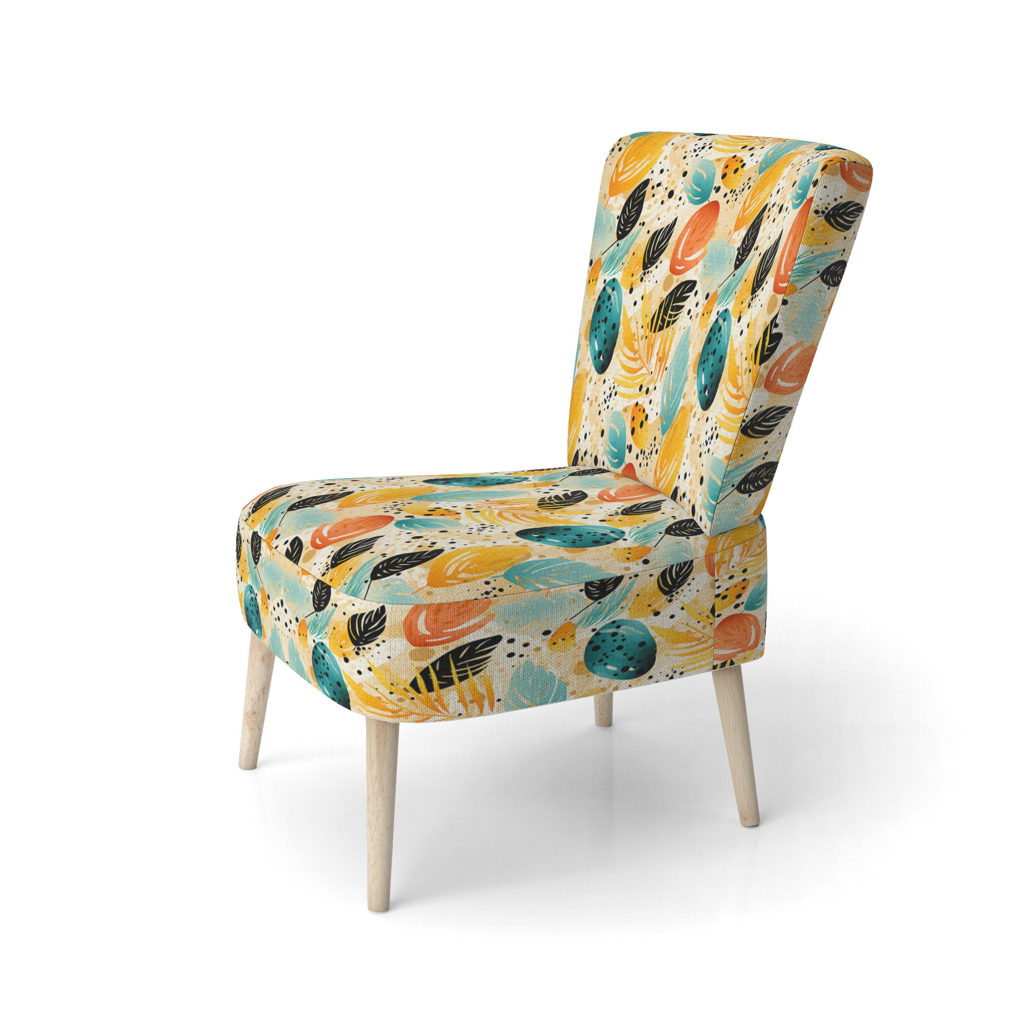 Red Barrel Studio® Soft Color Leaves Tropical Pattern - Upholstered ...